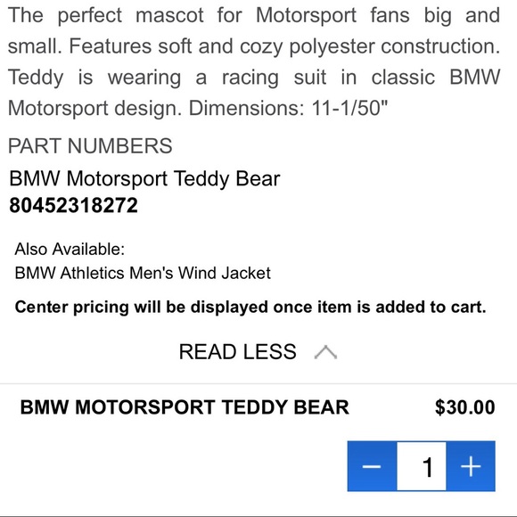BMW | Accessories | Bmw Motorsport Teddy Bear | Poshmark